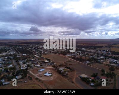 Aerial of the service town of Kimba Eyre Peninsula South Australia ...