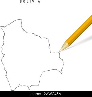 Hand Drawn Doodle Map Of Bolivia. Vector Illustration Stock Vector ...