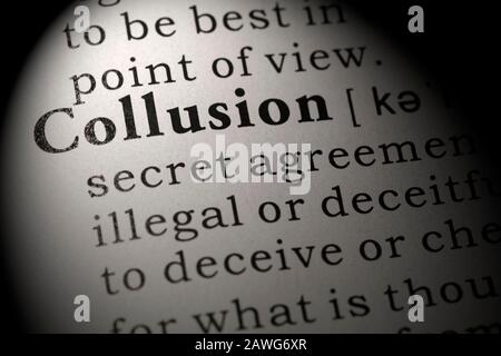 Fake Dictionary, Dictionary definition of collusion Stock Photo - Alamy