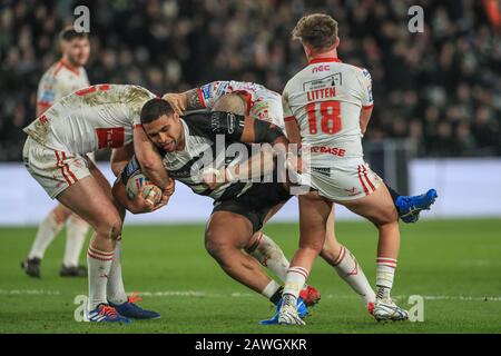 Hull Kingston Rovers' Jez Litten tackled by Castleford Tigers' Jeremiah ...