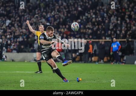 Marc Sneyd of England converts for a goal during the Rugby League World ...