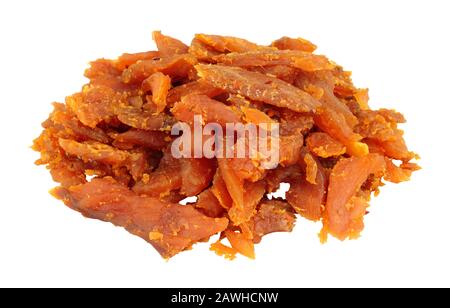 Smoked Scottish salmon jerky isolated on a white background Stock Photo ...