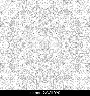 Decorative square seamless ornaments. Unusual flower shape. Oriental ...