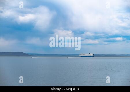 Ship on the roadstead in the Amur Bay Stock Photo - Alamy