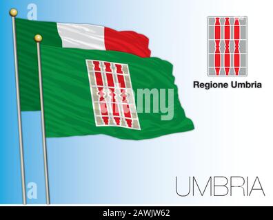 Perugia official flag of the city, Umbria, Italy, vector illustration ...