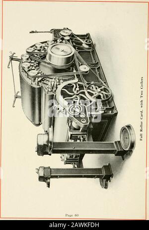 A Roving frame, used in the cotton weaving process from the era of the ...