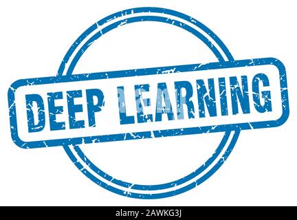 deep learning stamp. deep learning vintage blue label. Sign Stock ...