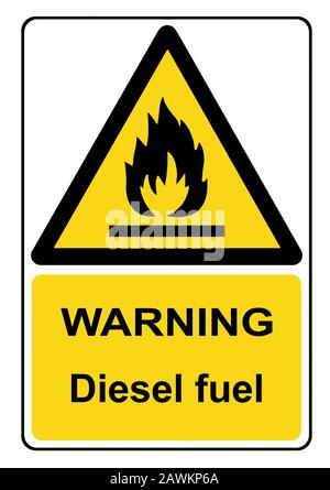 Danger diesel fuel warning sign placard industrial flammable old label ...