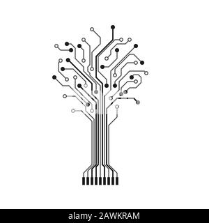 Computer industry concept icon. Hardware, software development. Programming. Data server, CPU ...