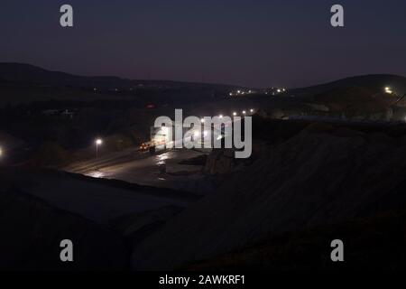 Quarry sidings at Dove Holes quarry, Peak Forest, Buxton class 56 ...