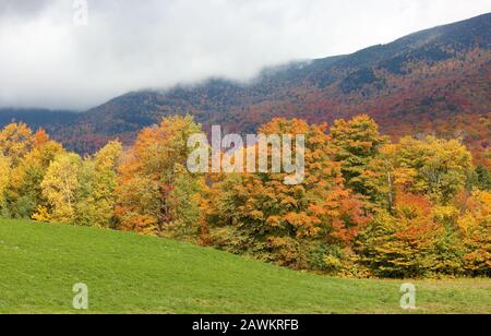 Overlooking of Beautiful Autumn Foliage at Stowe, Vermont, USA Stock ...