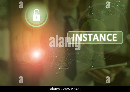 Text sign showing Instance. Business photo text an example or single ...