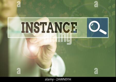 Conceptual hand writing showing Instance. Concept meaning an example or ...