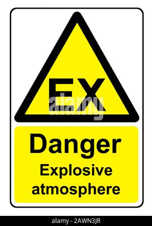 Hazard warning sign for explosive atmosphere Stock Photo - Alamy