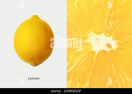 Creative layout made of lemon Stock Photo - Alamy