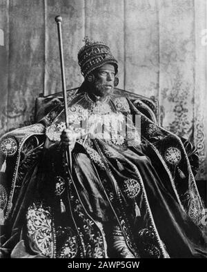 Negusa Nagast Menelik II Emperor of Ethiopia (cropped Stock Photo - Alamy