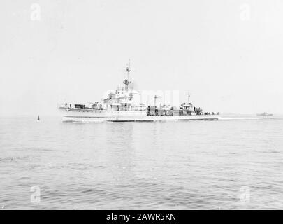 Former German destroyer Z39 underway off Boston on 12 September 1945 ...