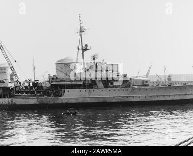 Former German destroyer Z39 in drydock at the Boston Navy Yard in ...