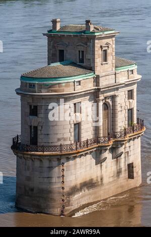 Historic water intake tower number 1 built in 1894 below the Old Chain ...