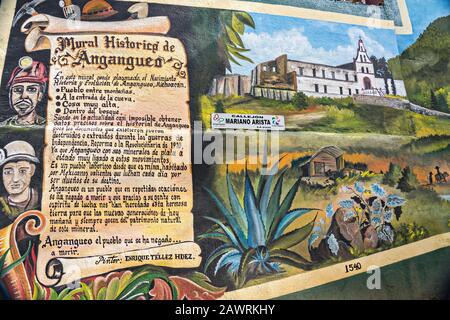The mining town of Angangueo, Michoacan, Mexico near the Monarch ...