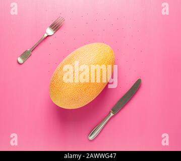 Fresh melon fruit creative layout isolated on white background. Healthy ...