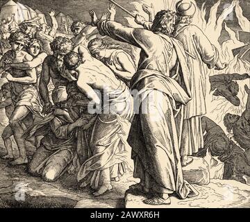 Exodus. The rebellion of Korah. Korah, Dathan and Abiram rebel against ...