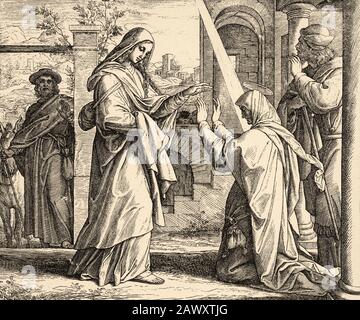 The Visitation. The Blessed Virgin Mary visits her relative Isabel ...
