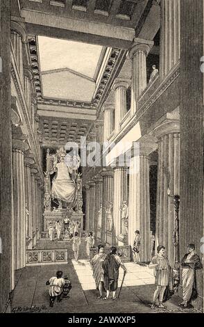 Interior of the Temple of Zeus in Olympia ancient Greece Stock Photo ...