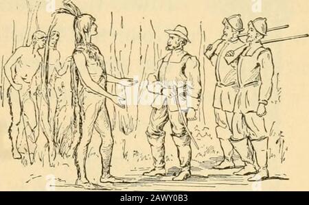 Massasoit and his warriors Stock Photo - Alamy