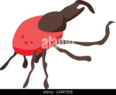 Red parasite icon, isometric style Stock Vector Image & Art - Alamy