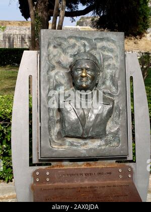 Statue to writer Lawrence Durrell Corfu Town in the Ionian Islands in ...