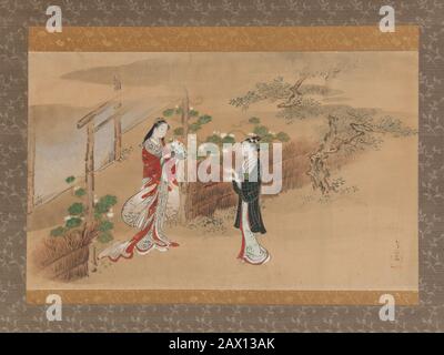 This scroll from the *Genji Monogatari* (Tale of Genji) is an ancient ...