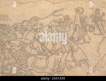 Kali Presenting the Heads of Chanda and Munda to Durga: Scene from the ...