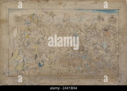 Durga, Kali, and Five Matrikas Battle the Daitya Army of the Demon ...