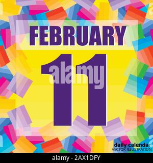 February 11 calendar icon with day and month Stock Vector Image & Art ...