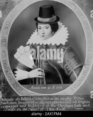 1616 , GREAT BRITAIN : Pocahontas ( 1595 ca - 1617 ) as Mrs. John Rolfe ...