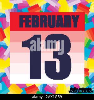 February 13 icon. For planning important day. Banner for holidays and ...