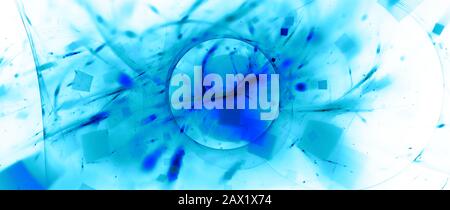 3D rendering of burst of colorful particles on black background Stock ...