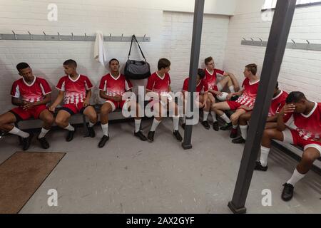 Rugby team in the locker room Stock Photo - Alamy