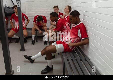 Rugby players in the locker room Stock Photo - Alamy