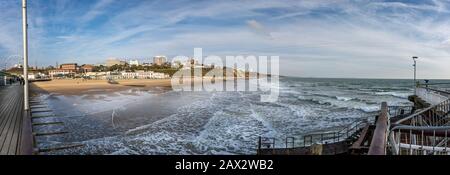 Panoramic view of pier at Bournemouth, Dorset, UK. Taken on 30th Stock ...