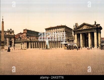 1895 ca. , ROMA , ITALY : The Piazza di SAN GIOVANNI IN LATERANO with ...
