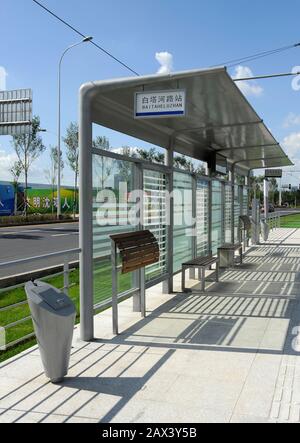 Shenyang's modern tram system opened for use in August 2013 with a line ...