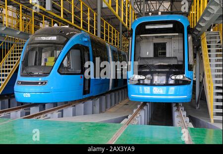Shenyang's modern tram system opened for use in August 2013 with a line ...