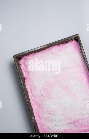Homemade pink marshmallow in a pan Stock Photo - Alamy