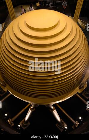 Damper ball pendulum at the top of the Taipei 101 skyscraper, Taipei ...
