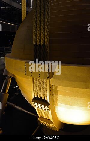 Damper ball pendulum at the top of the Taipei 101 skyscraper, Taipei ...