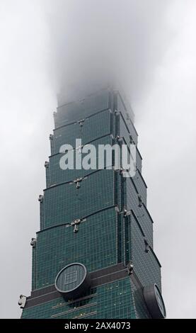 Taipei 101 skyscraper building, on 89F indoor observatory deck provides ...