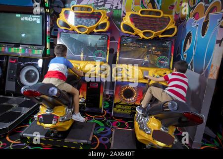 Arcade Racing Game Stock Photo - Alamy