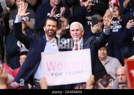 Manchester, New Hampshire, USA. 10th Feb, 2020. Trump Rally in ...